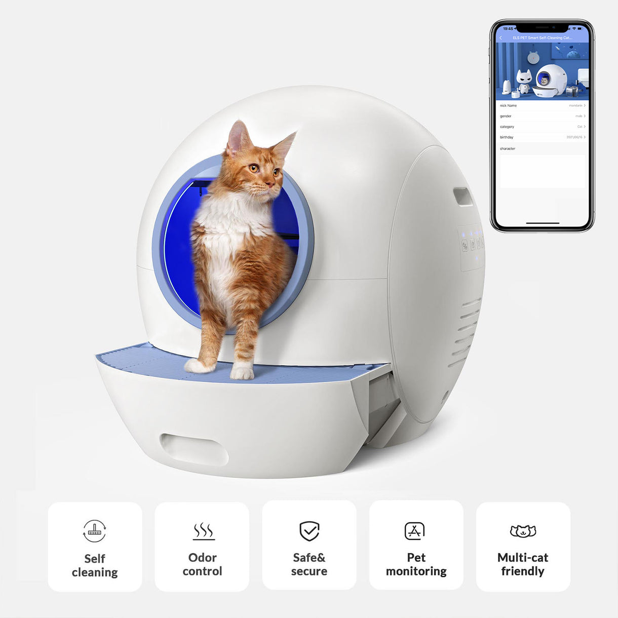 Els Pet Spaceship Self Cleaning Litter Box – elspet