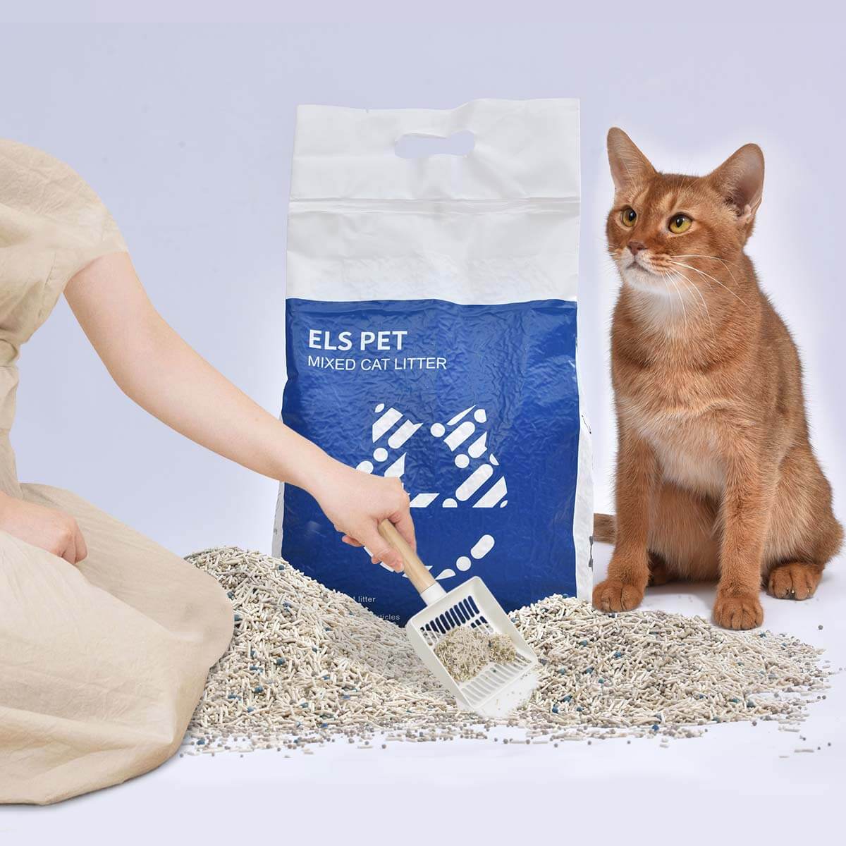 ELS PET Clumping Cat Litters 2 Packs, Strong 3 in 1 Mixed Cat Litter ...